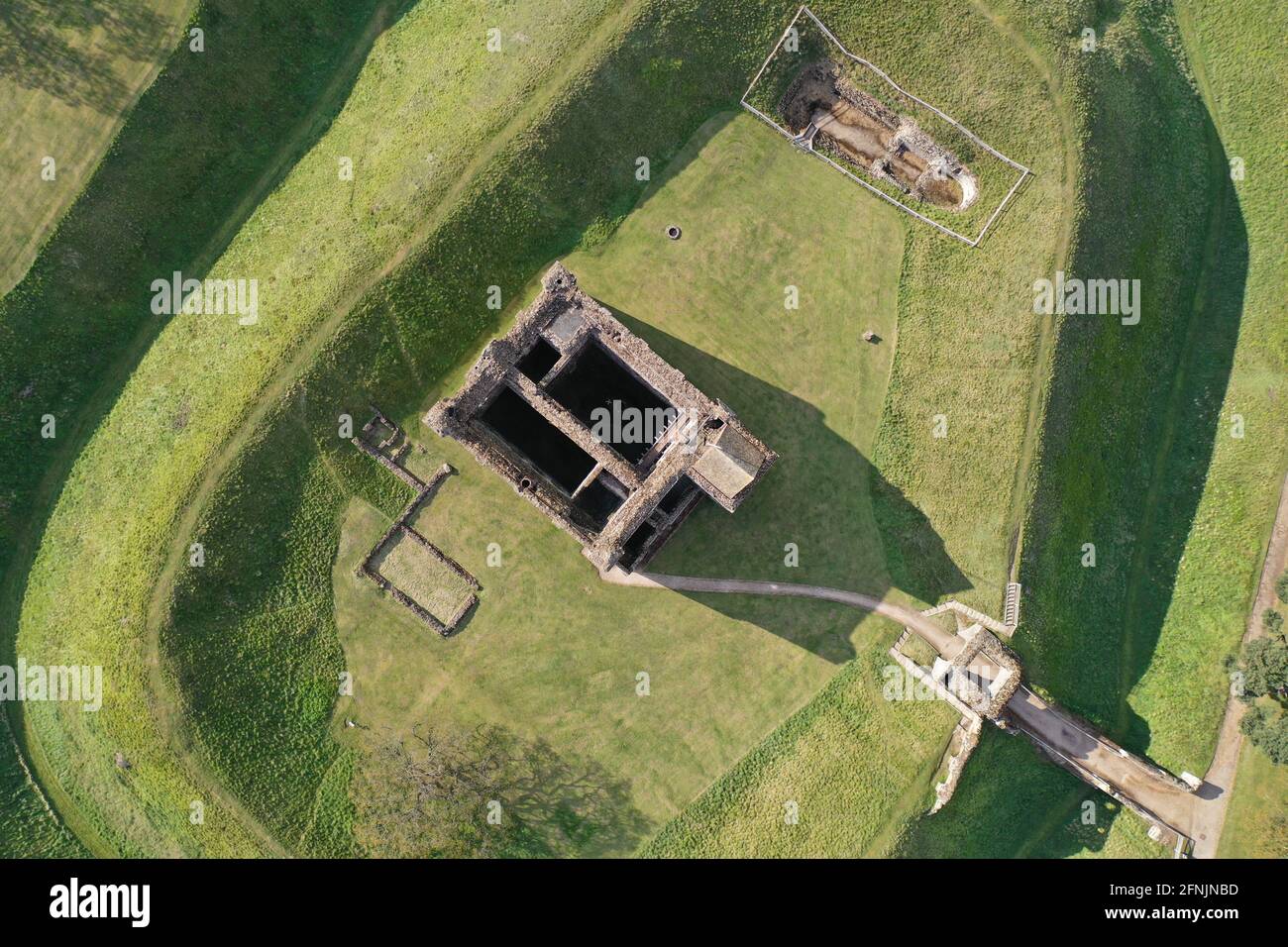 Aerial view of Medieval Castle Rising, Norfolk Stock Photo - Alamy