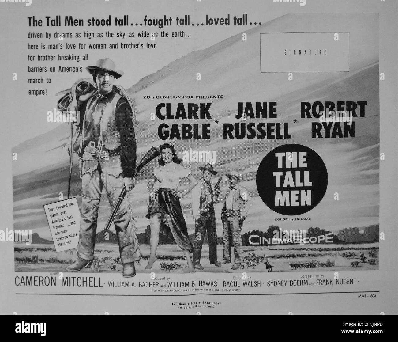 CLARK GABLE JANE RUSSELL ROBERT RYAN and CAMERON MITCHELL in THE TALL ...