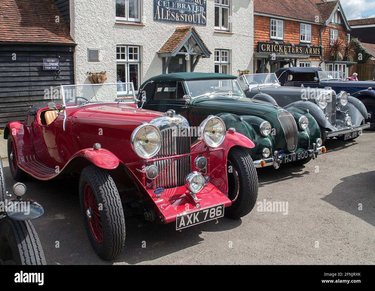 Lagonda classic cars outside pub Stock Photo - Alamy