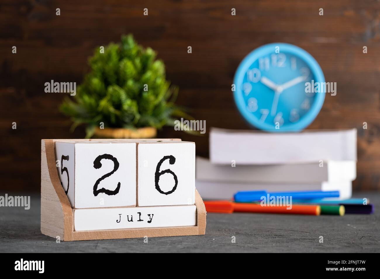 July calendar number 26 hi-res stock photography and images - Alamy