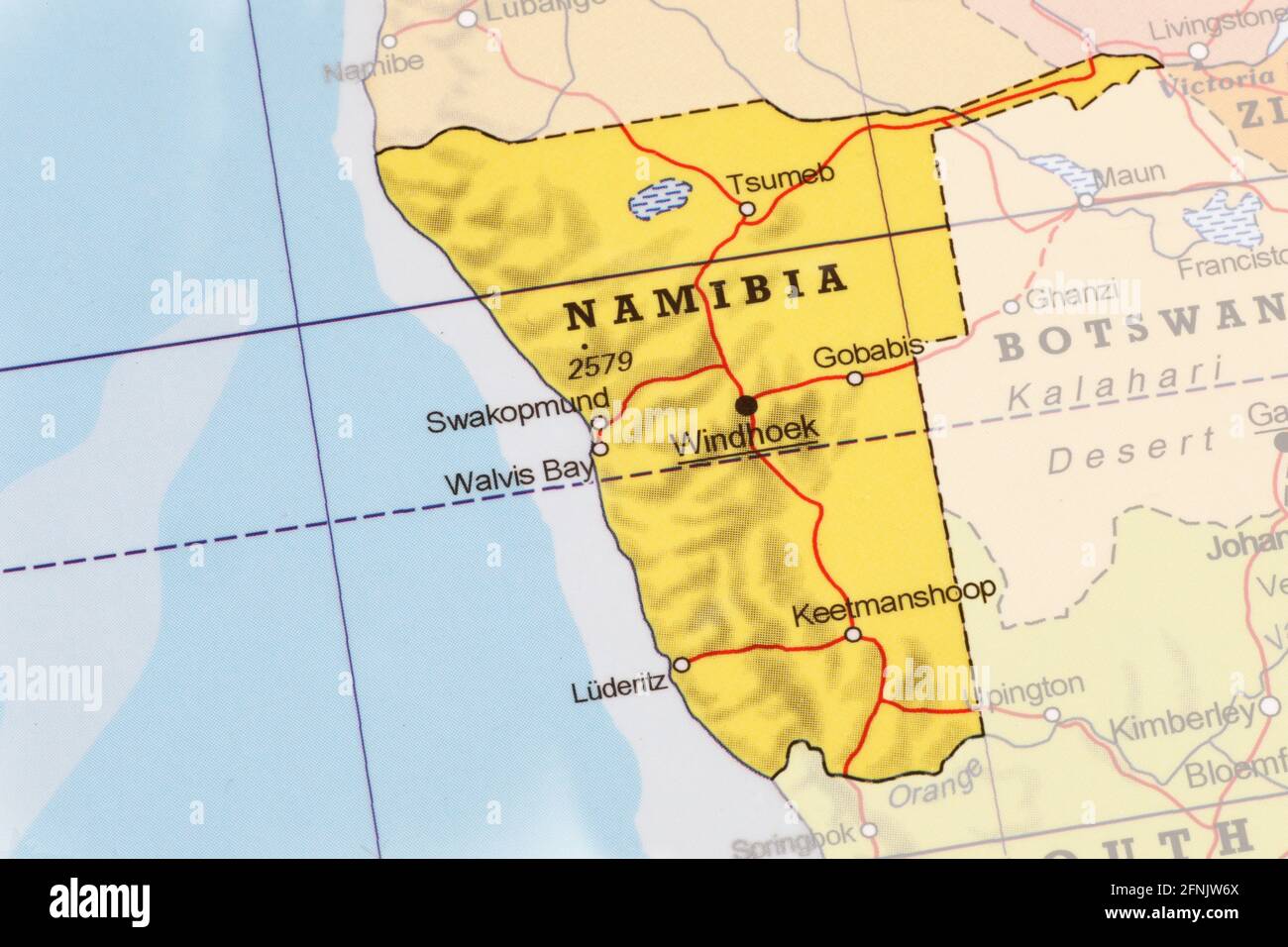Map of namibia hi-res stock photography and images - Alamy
