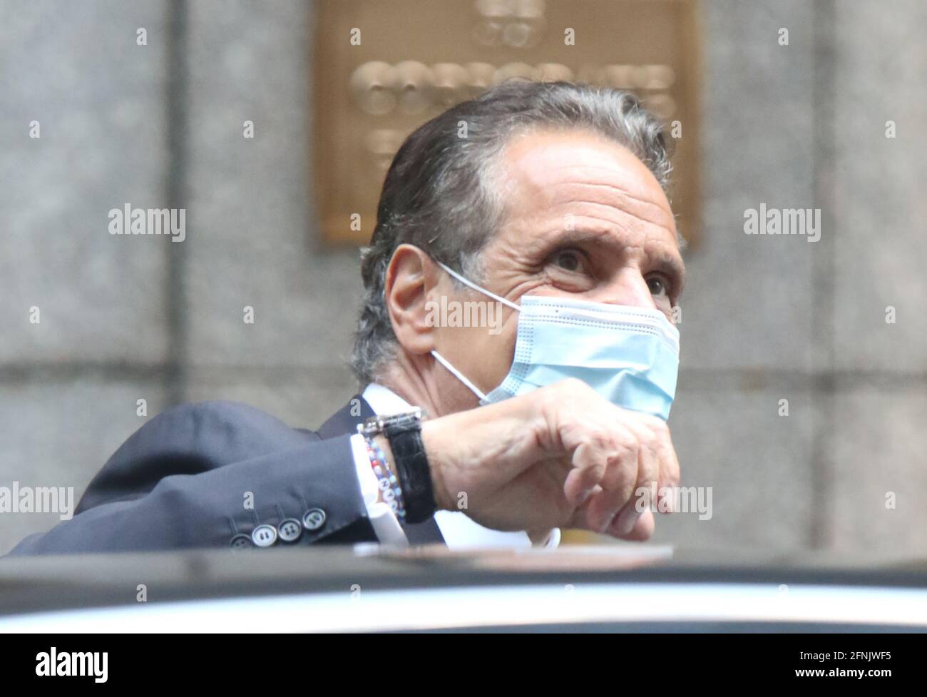 New York, NY, USA. 17th May, 2021. Governor Andrew Cuomo seen exiting ...