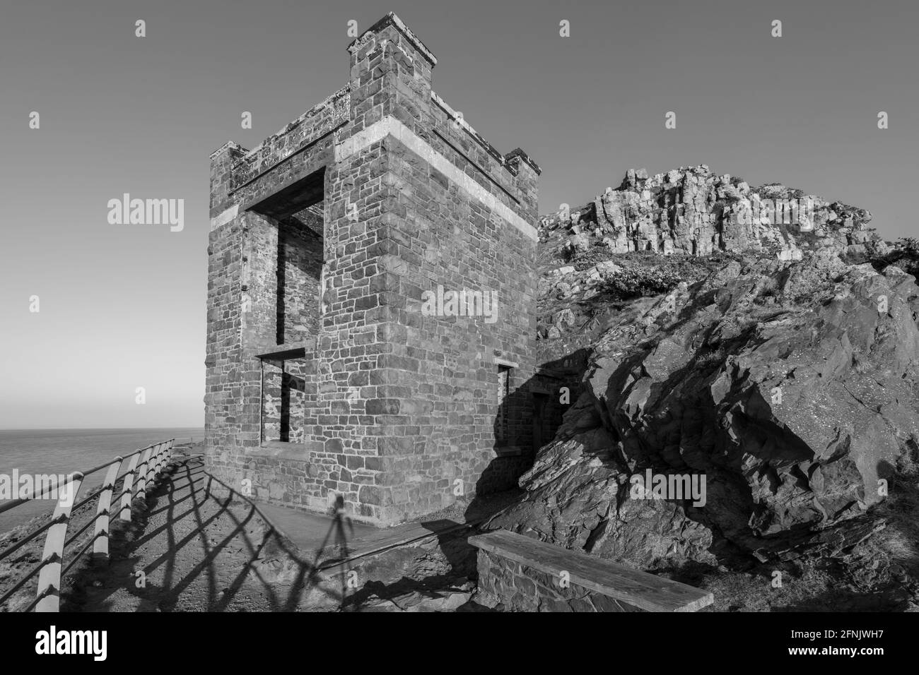 Landscape photo of the old coastguard watch tower at Hurlstone Point in ...