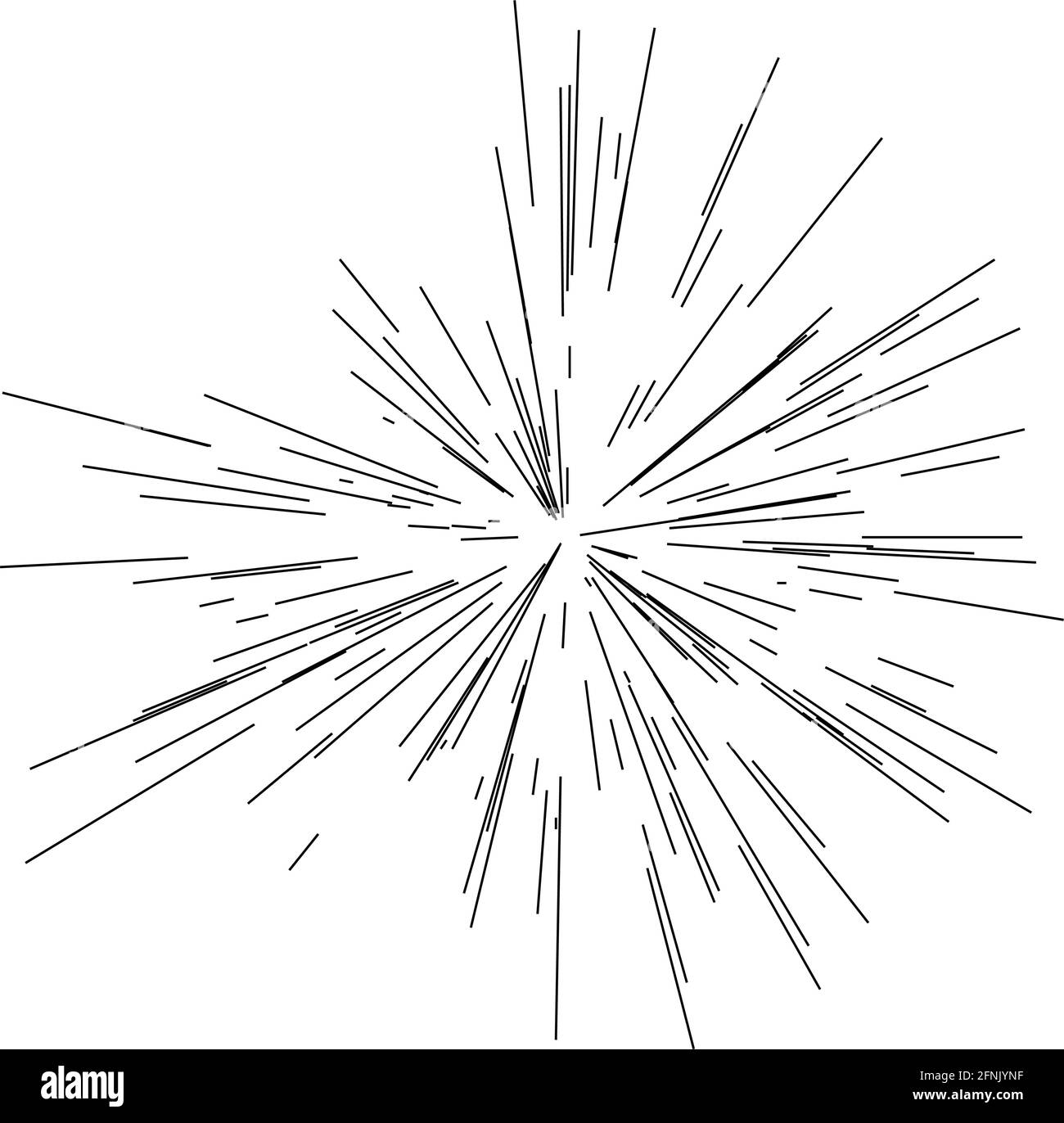 Radial, radiating lines beams, rays. Random lines diverging – Stock ...