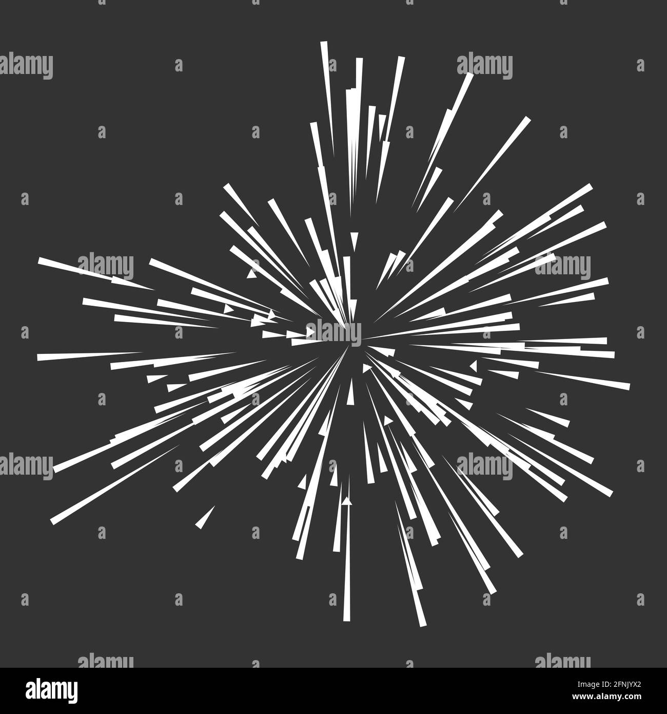 Radial, radiating lines beams, rays. Random lines diverging – Stock ...