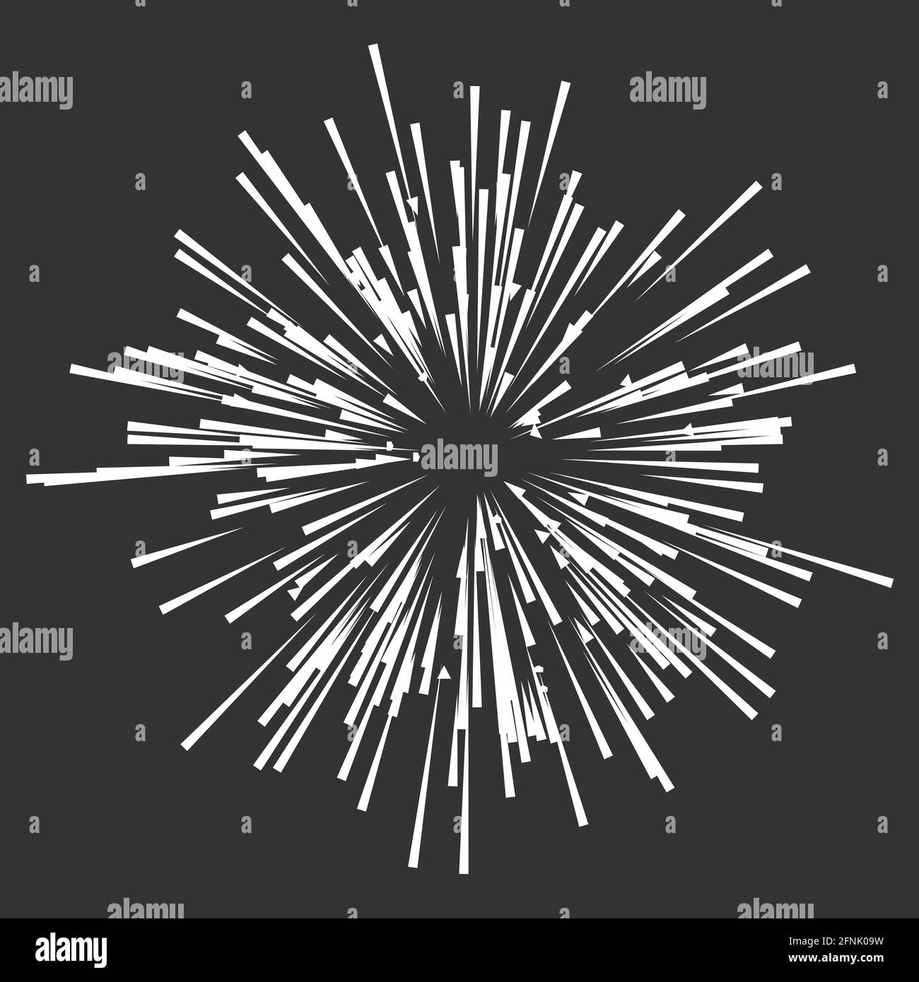 Radial, radiating lines beams, rays. Random lines diverging – Stock ...
