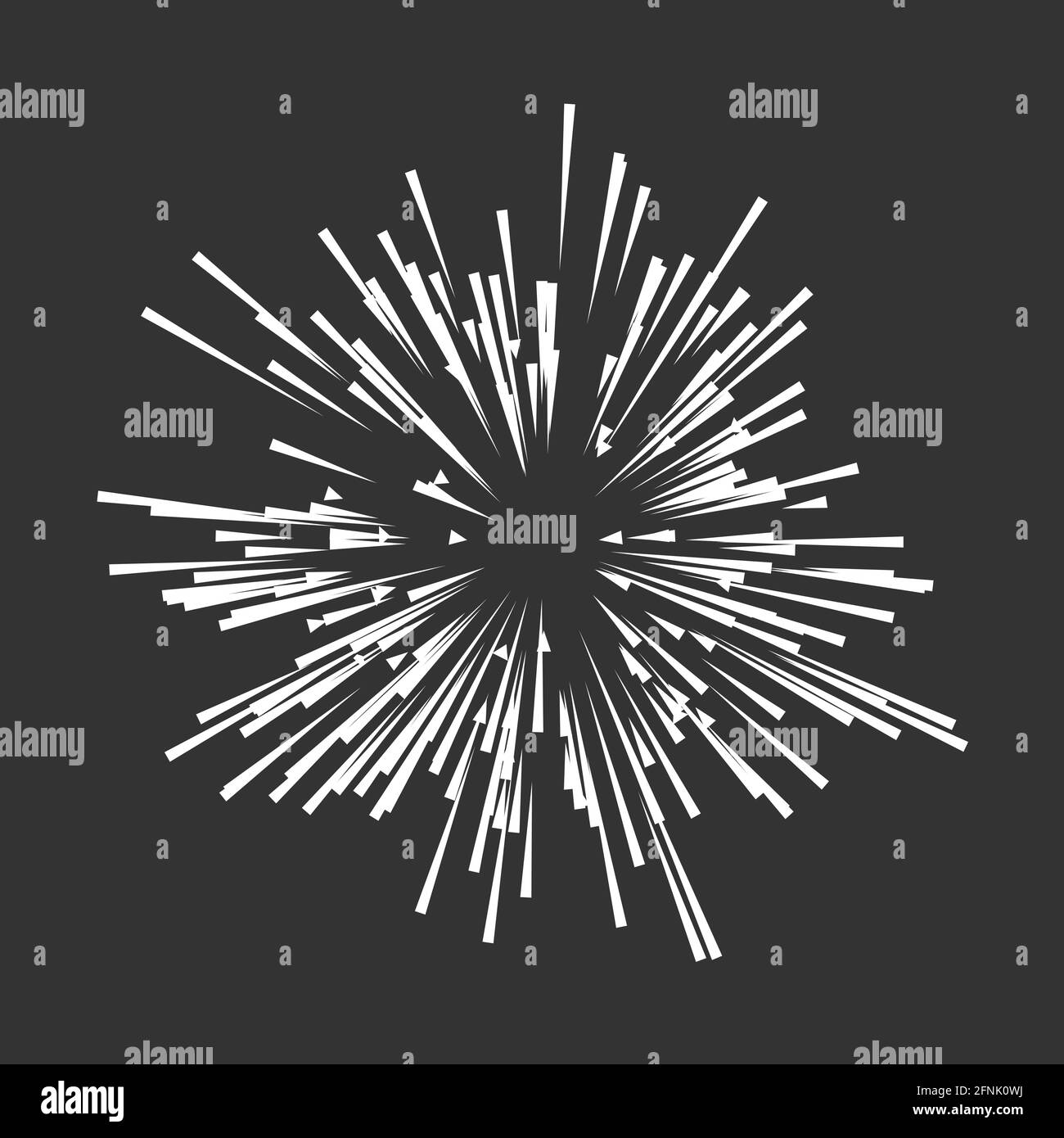 Radial, radiating lines beams, rays. Random lines diverging – Stock ...