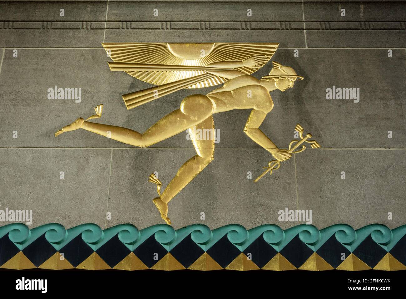 Winged Mercury Intaglio Relief, Channel Gardens, Rockefeller Center ...