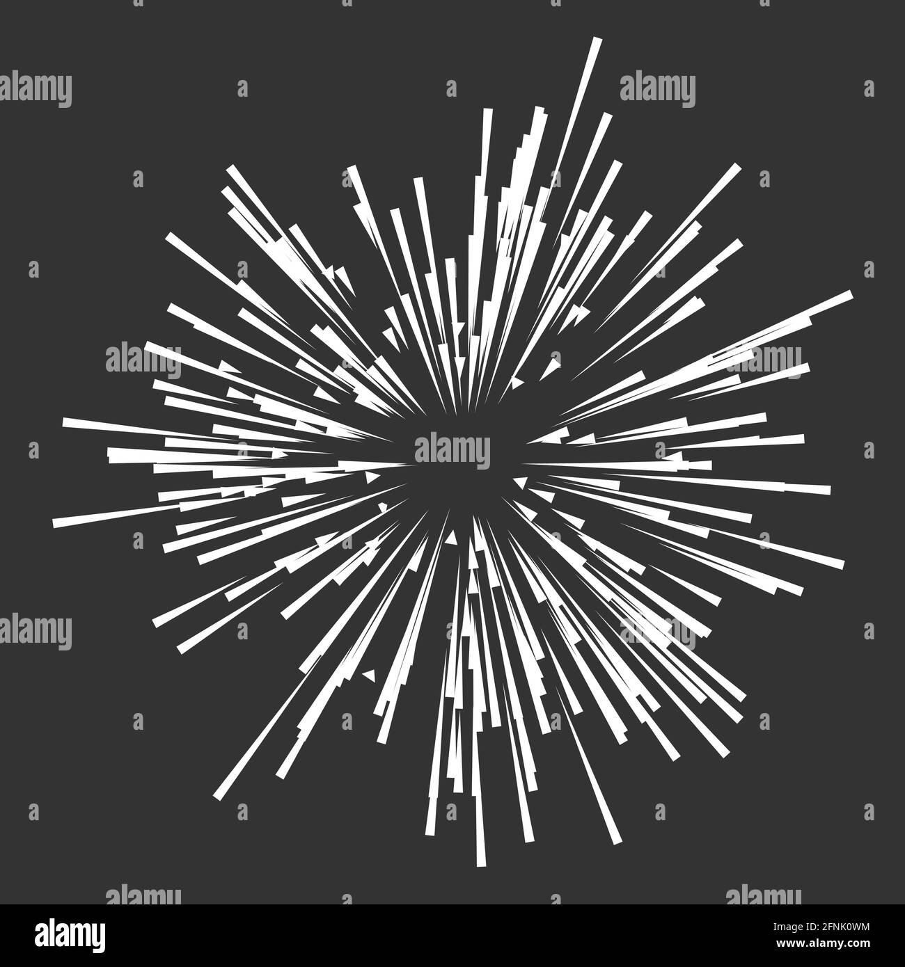 Radial, radiating lines beams, rays. Random lines diverging – Stock ...
