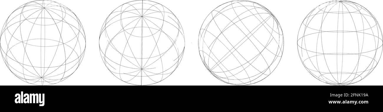 Sphere, orb, ball with wireframe, grid, mesh surface – Stock vector ...