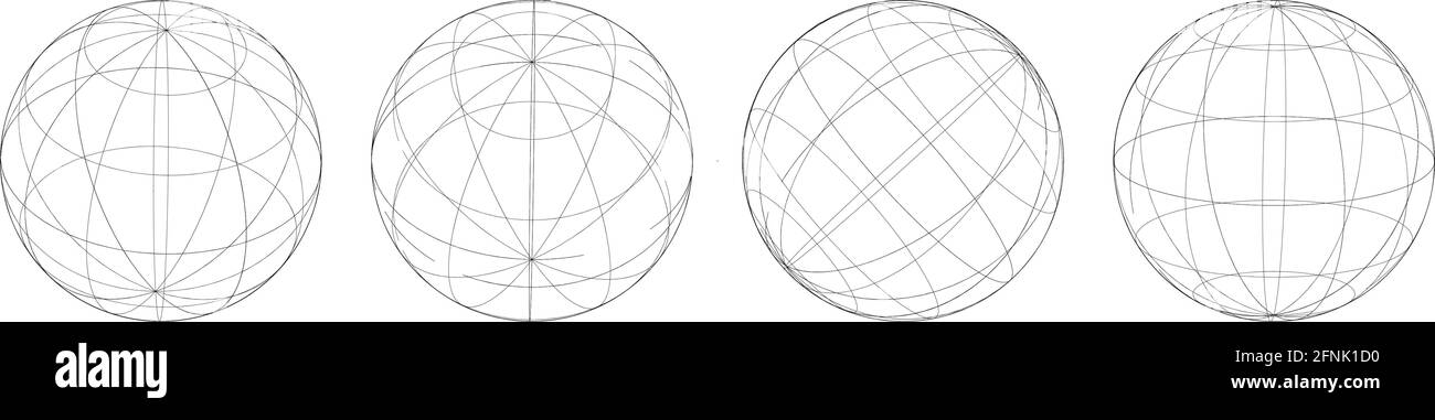 Sphere, orb, ball with wireframe, grid, mesh surface – Stock vector ...