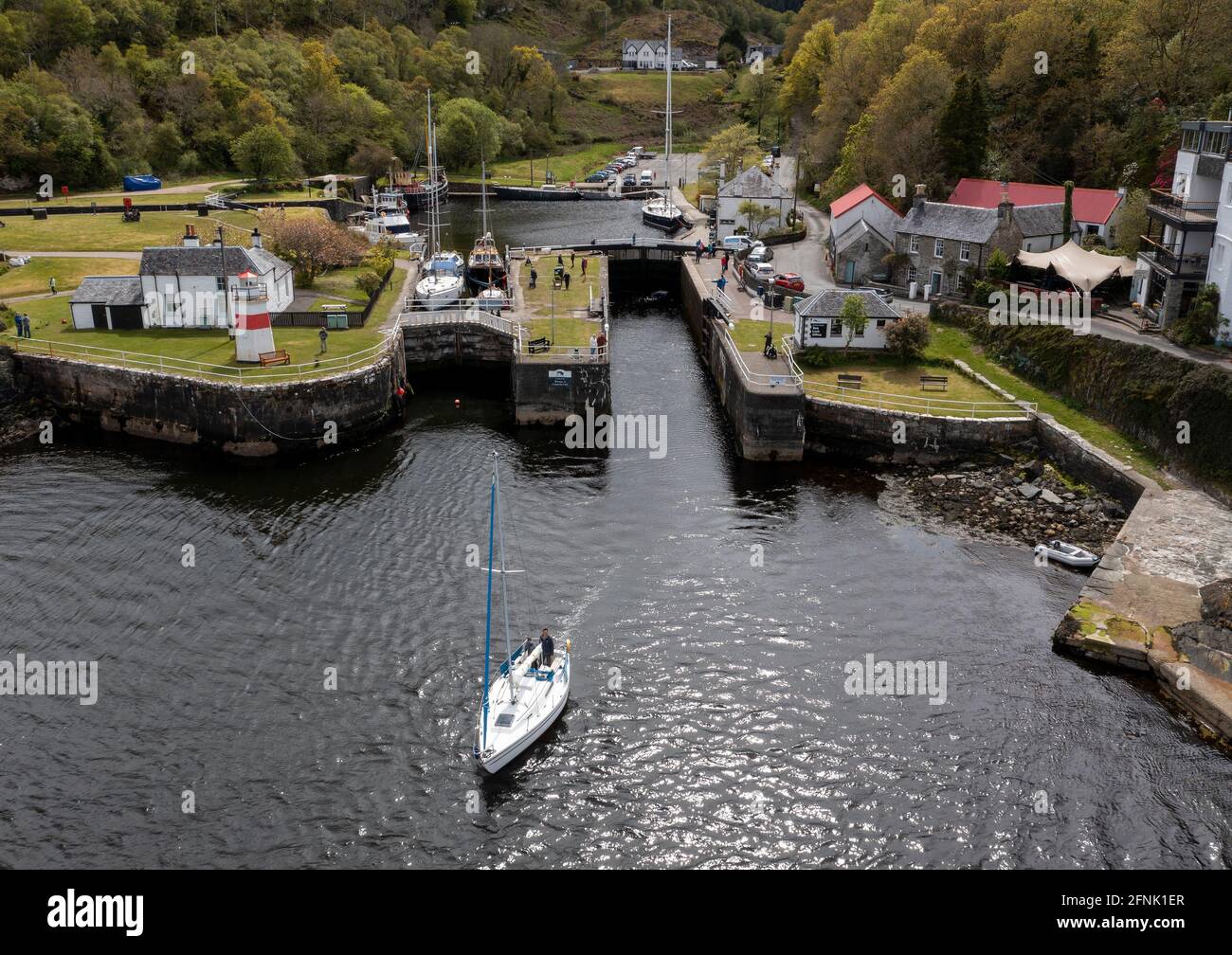 Crinan canal basin aerial hi-res stock photography and images - Alamy
