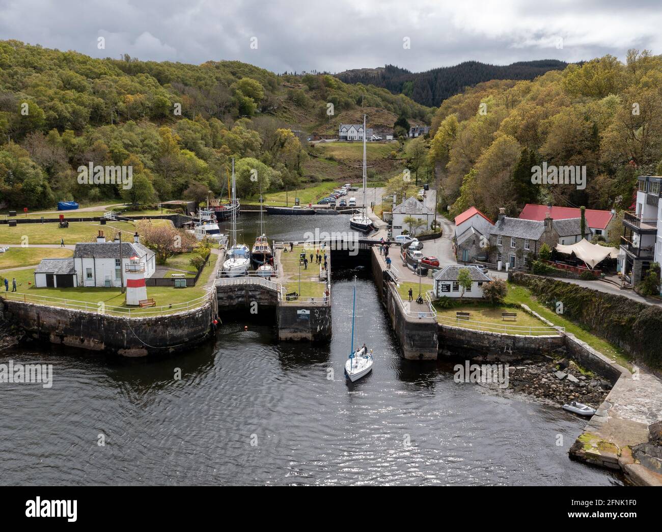 Crinan canal basin aerial hi-res stock photography and images - Alamy