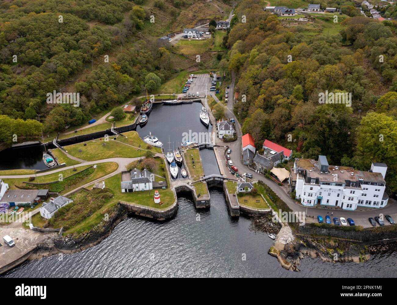 Crinan canal basin aerial hi-res stock photography and images - Alamy