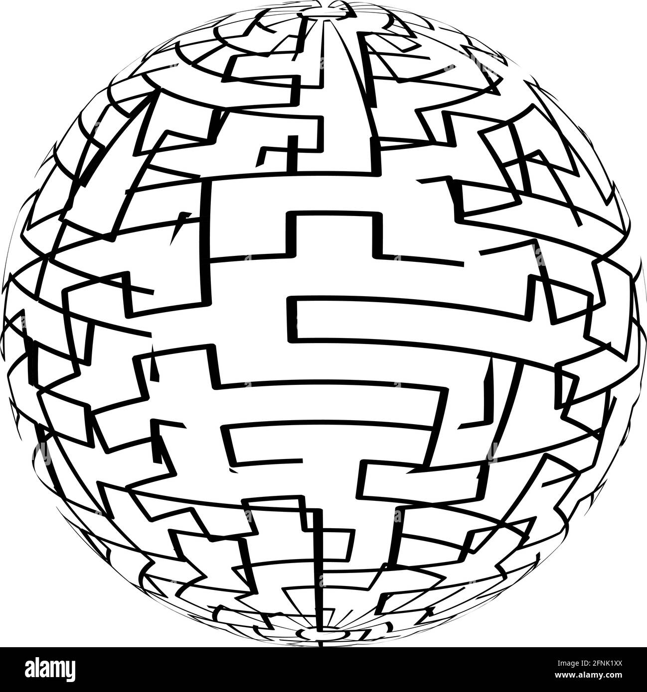 Sphere with random, irregular lines icon, symbol – Stock vector ...