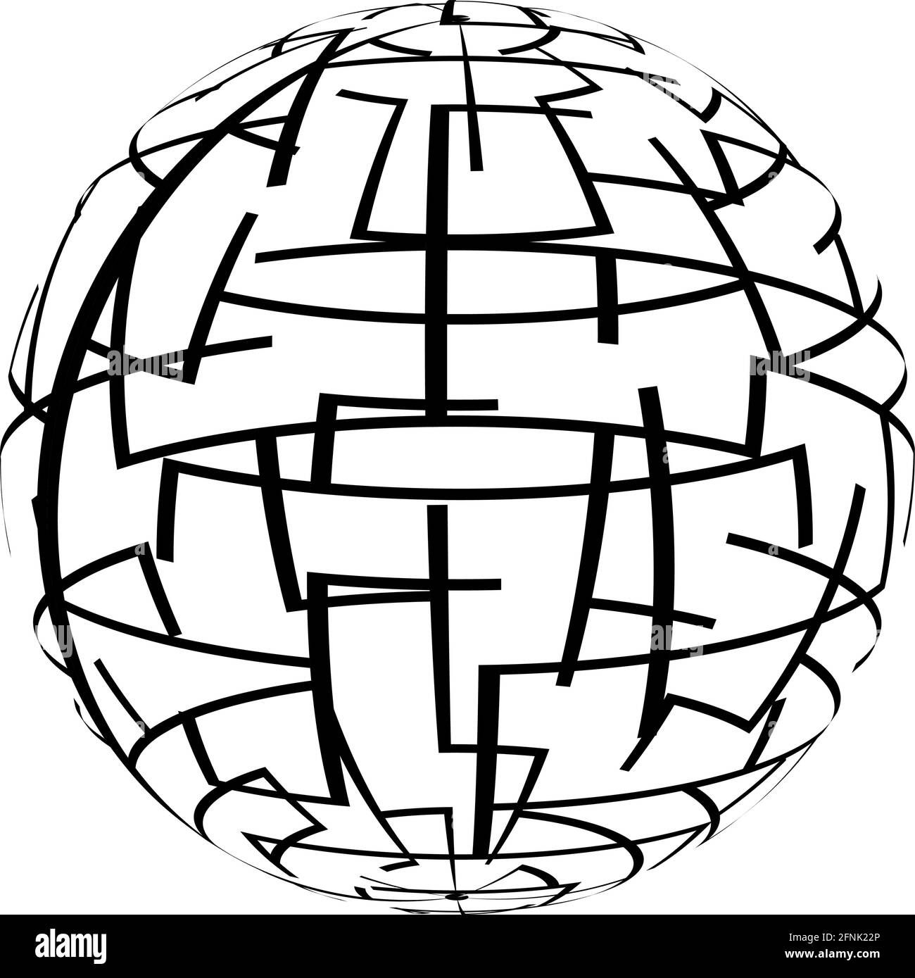 Sphere with random, irregular lines icon, symbol – Stock vector ...