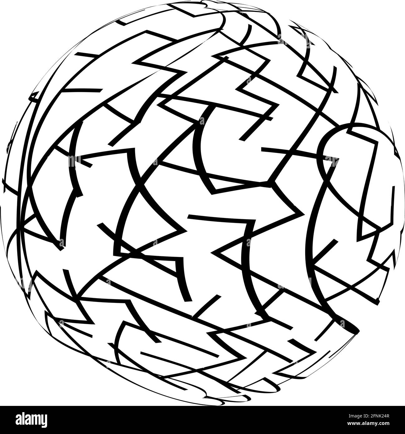 Sphere with random, irregular lines icon, symbol – Stock vector ...