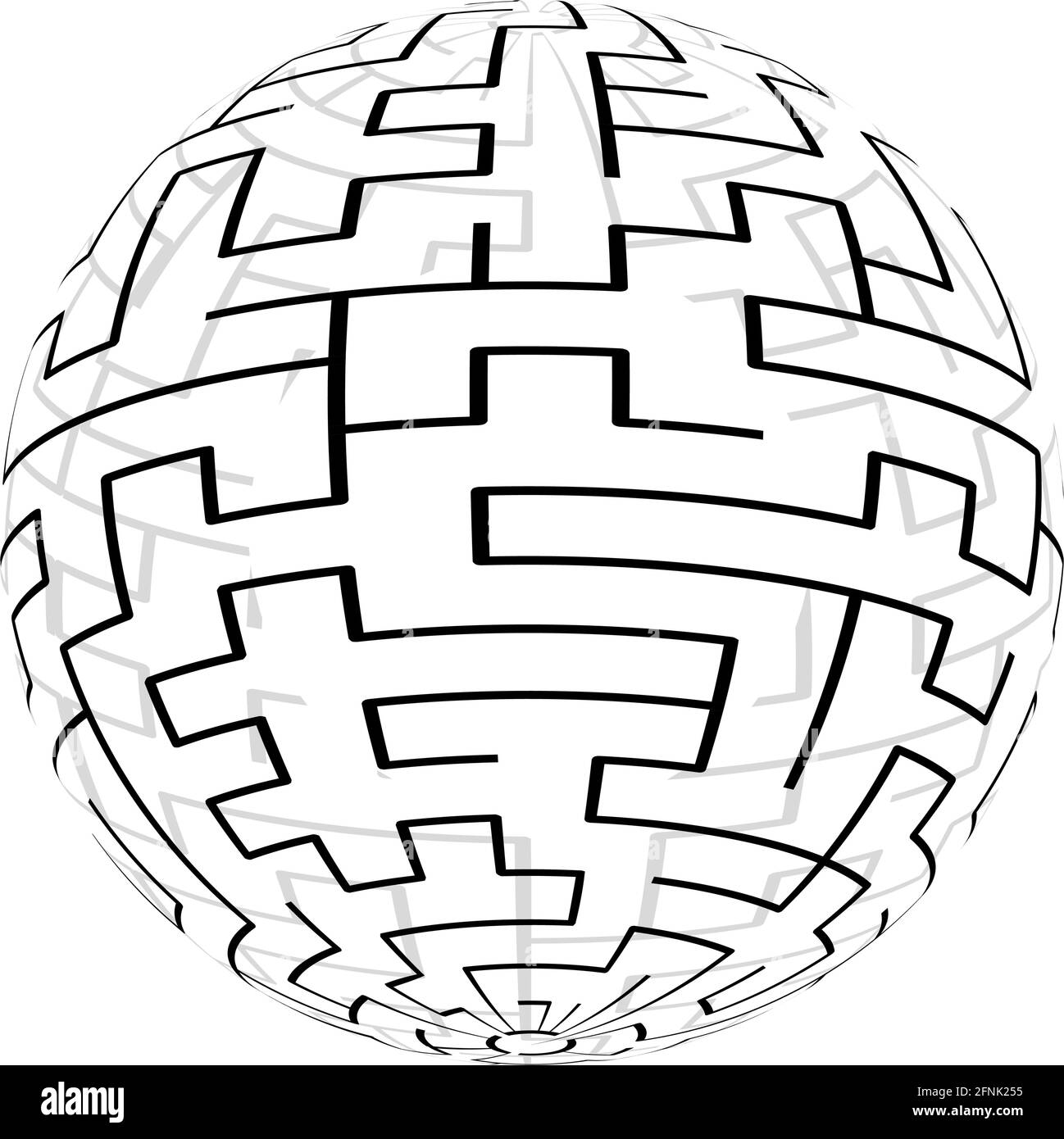 Sphere with random, irregular lines icon, symbol – Stock vector ...