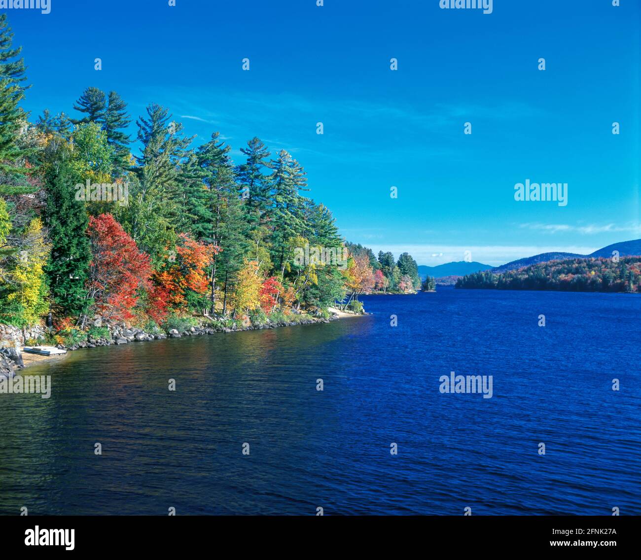 2004 HISTORICAL SCENIC FALL FOLIAGE LONG LAKE ADIRONDACKS STATE PARK ...