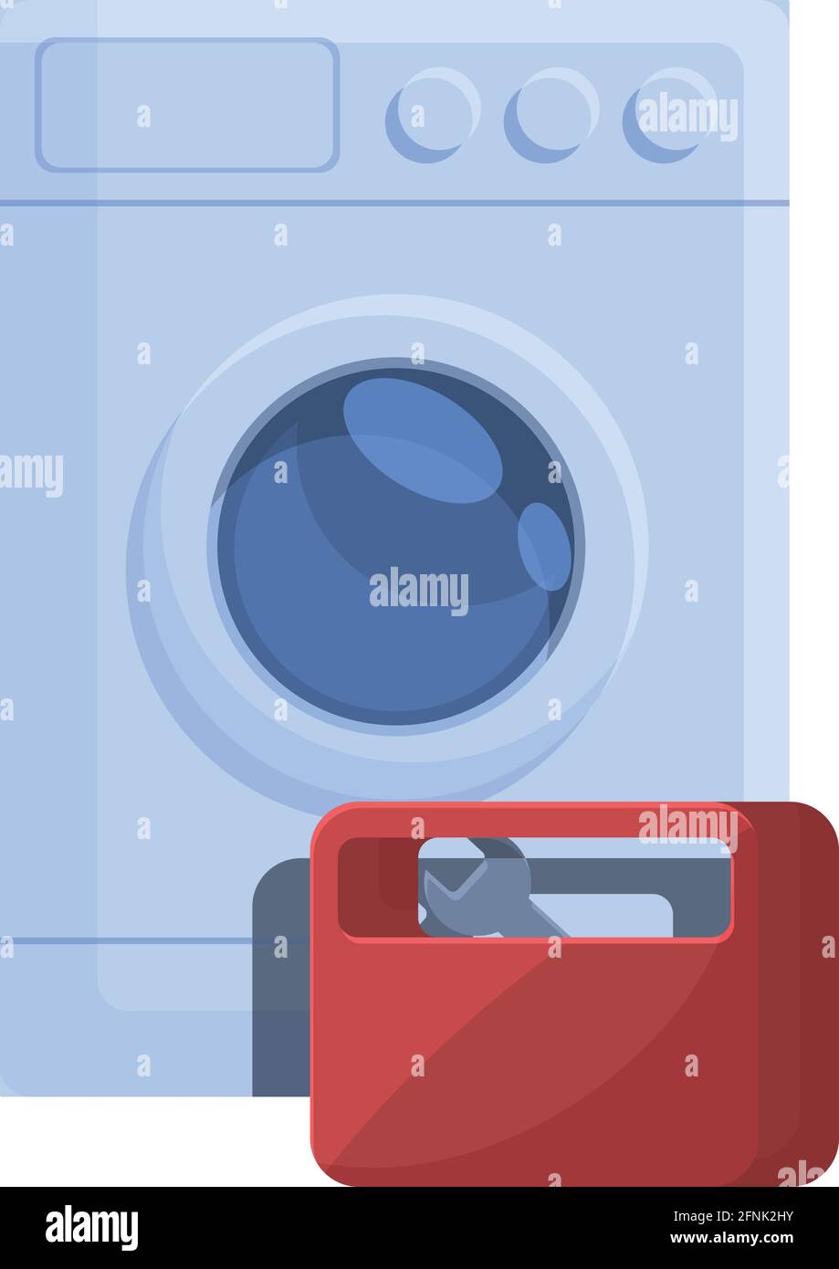 Toolbox broken washing machine icon. Cartoon of Toolbox broken washing ...