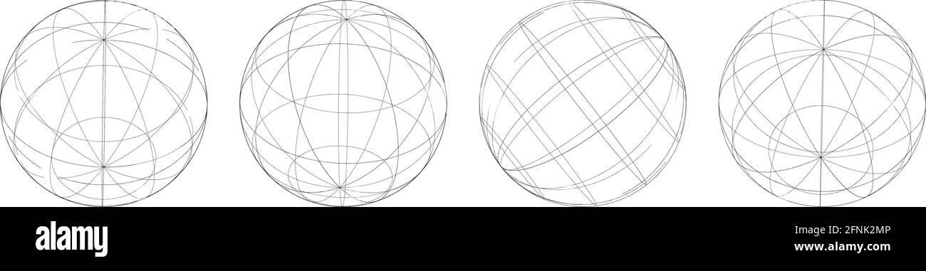 Sphere, orb, ball with wireframe, grid, mesh surface – Stock vector ...