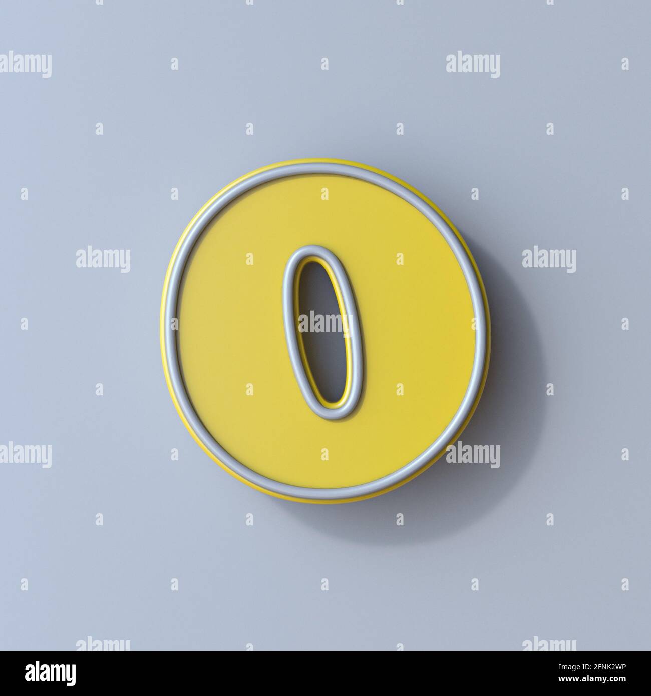Yellow cartoon font Number 0 ZERO 3D render illustration isolated on ...