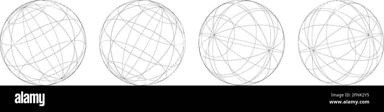 Sphere, orb, ball with wireframe, grid, mesh surface – Stock vector ...