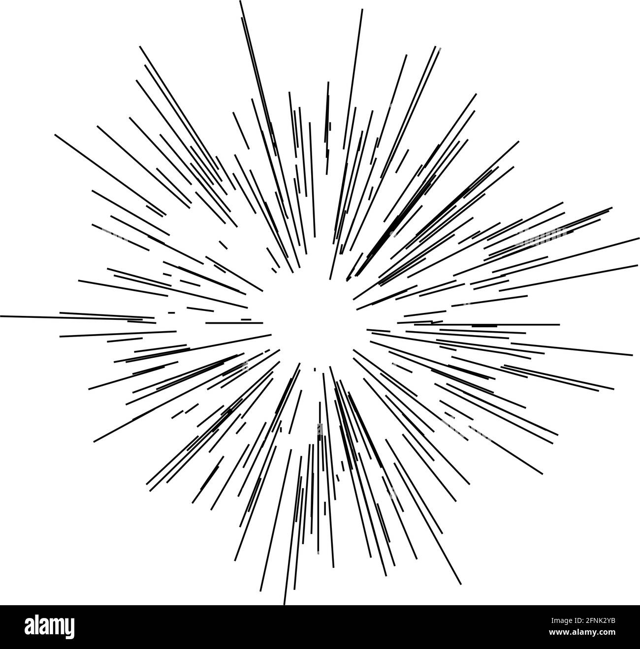 Radial, radiating lines beams, rays. Random lines diverging – Stock ...