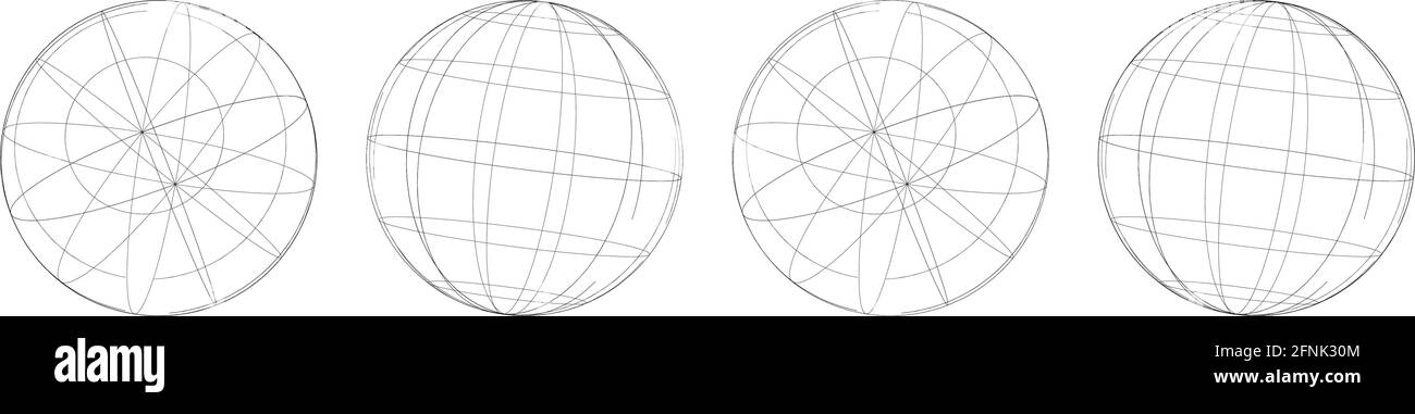 Sphere, orb, ball with wireframe, grid, mesh surface – Stock vector ...