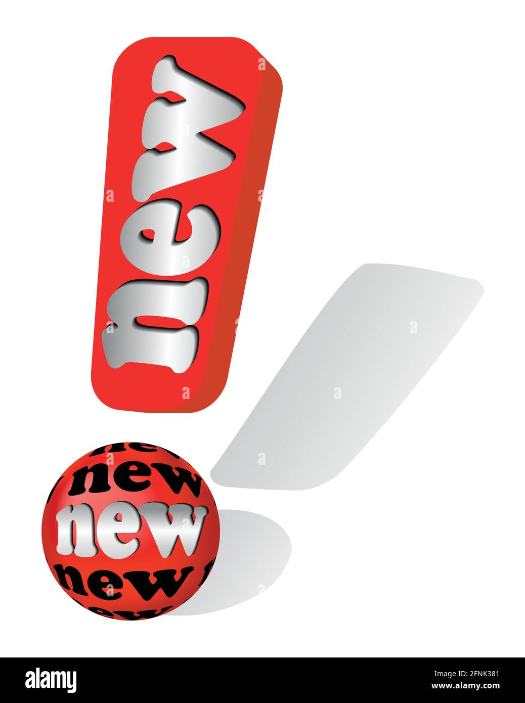 Red exclamation mark as symbol for new goods, products or ideas Stock ...