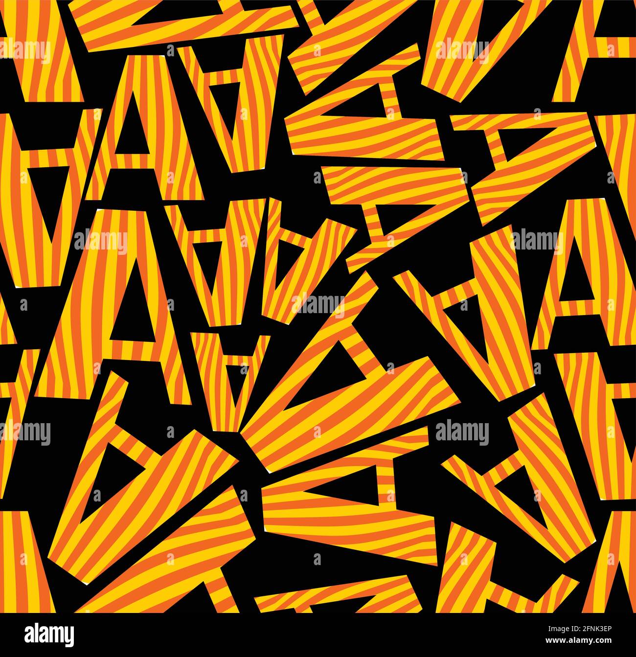 Black contrasting seamless background with distinctive orange letters ...