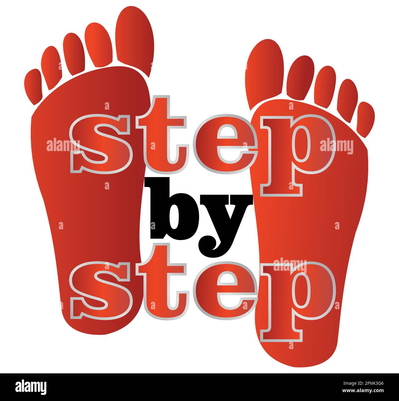 Label step by step with human traces in red design Stock Vector Image ...