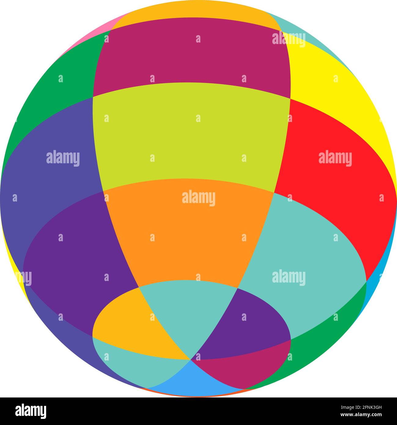 Colorful sphere, orb, ball with squars, mosaic, tiles, checkered and ...