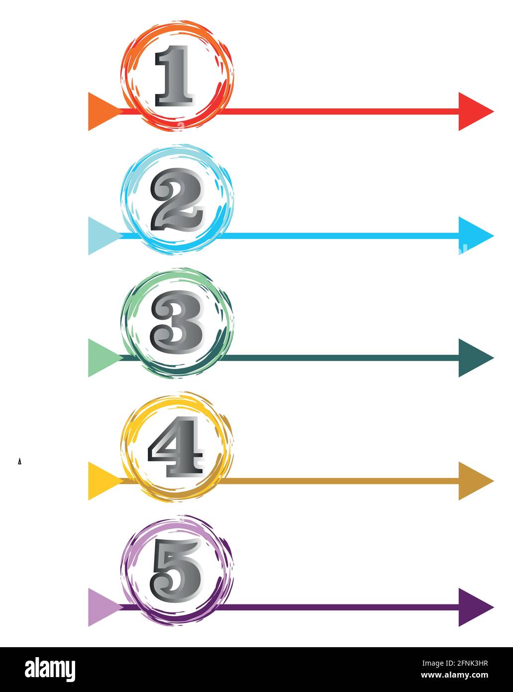 Graphical presentation of the working process in five steps Stock ...