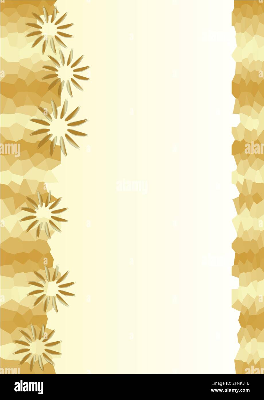 Background for your own text with golden mosaic and flowers Stock ...