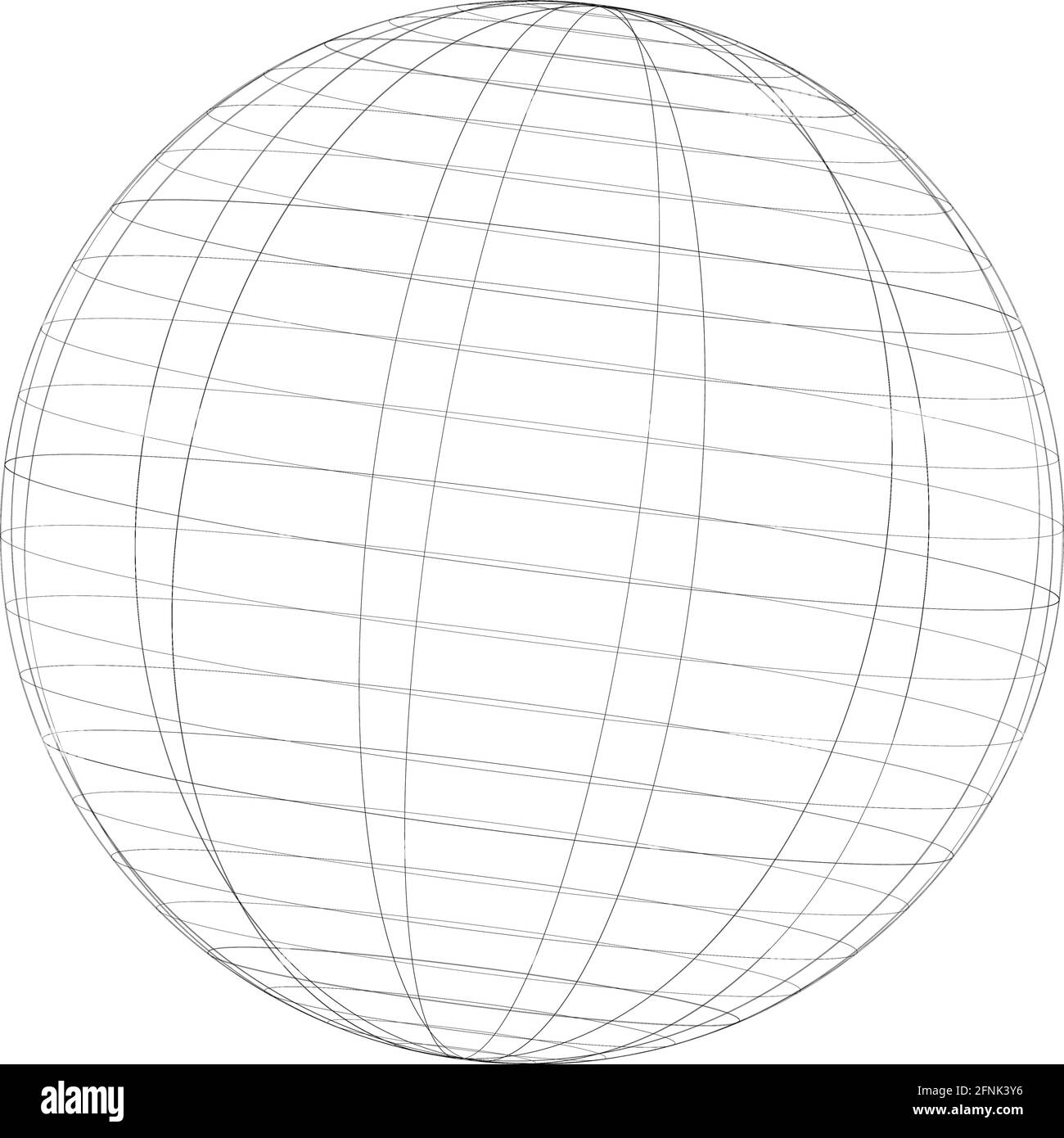 Sphere, orb, ball with wireframe, grid, mesh surface – Stock vector ...