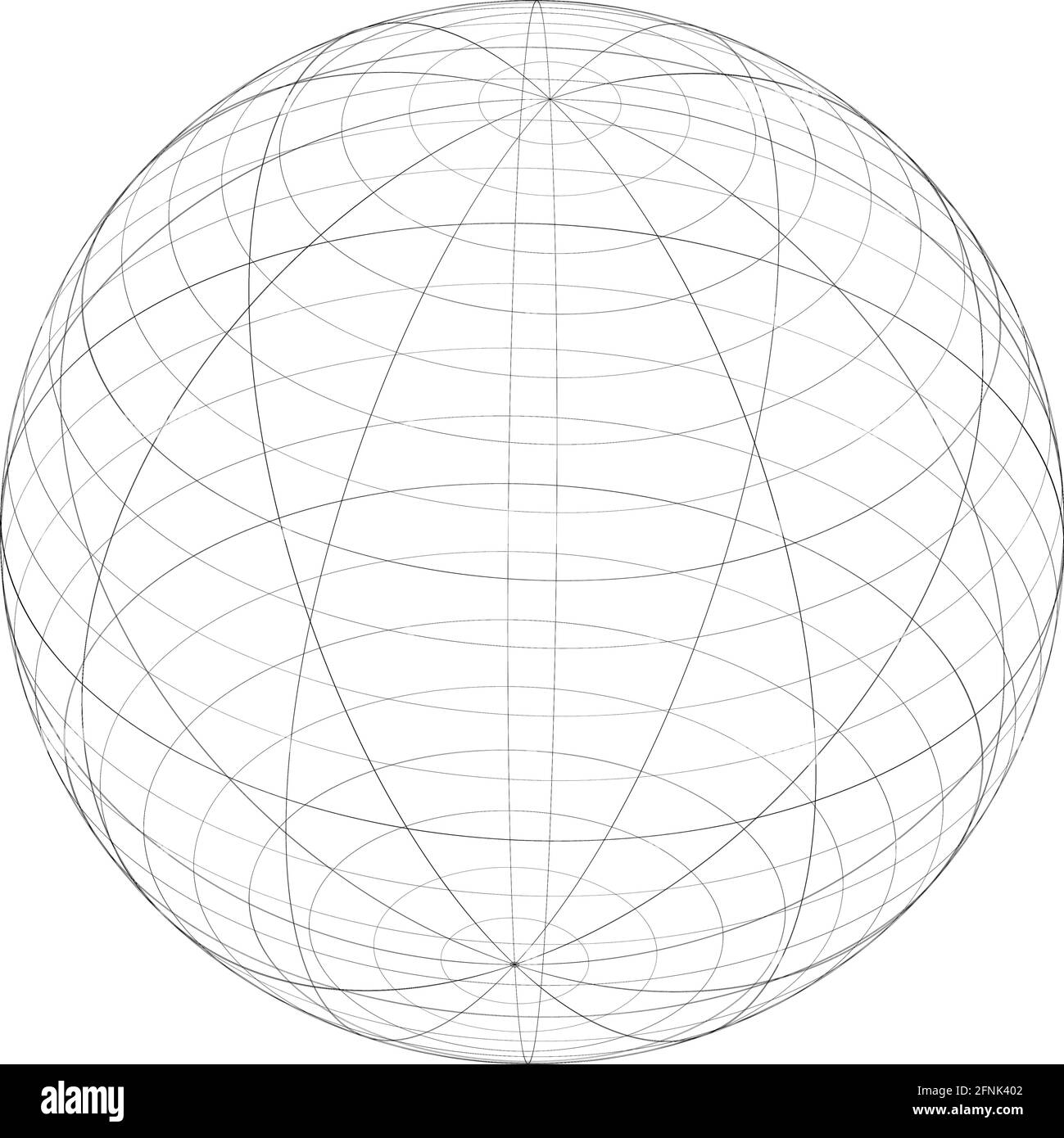 Sphere, orb, ball with wireframe, grid, mesh surface – Stock vector ...