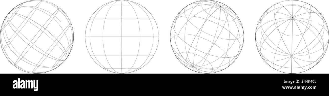 Sphere, orb, ball with wireframe, grid, mesh surface – Stock vector ...