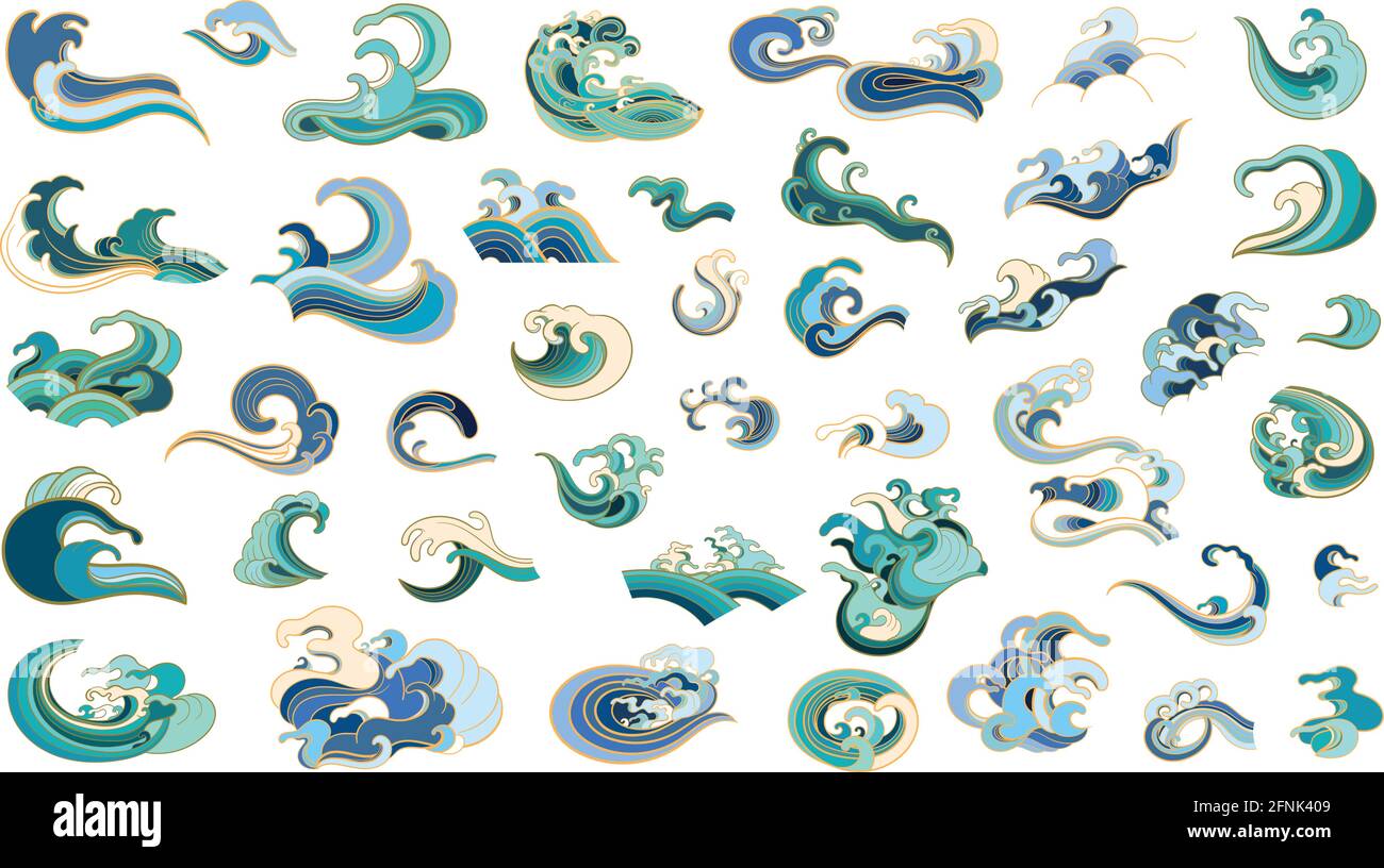 Ocean wave outline vector Cut Out Stock Images & Pictures - Alamy