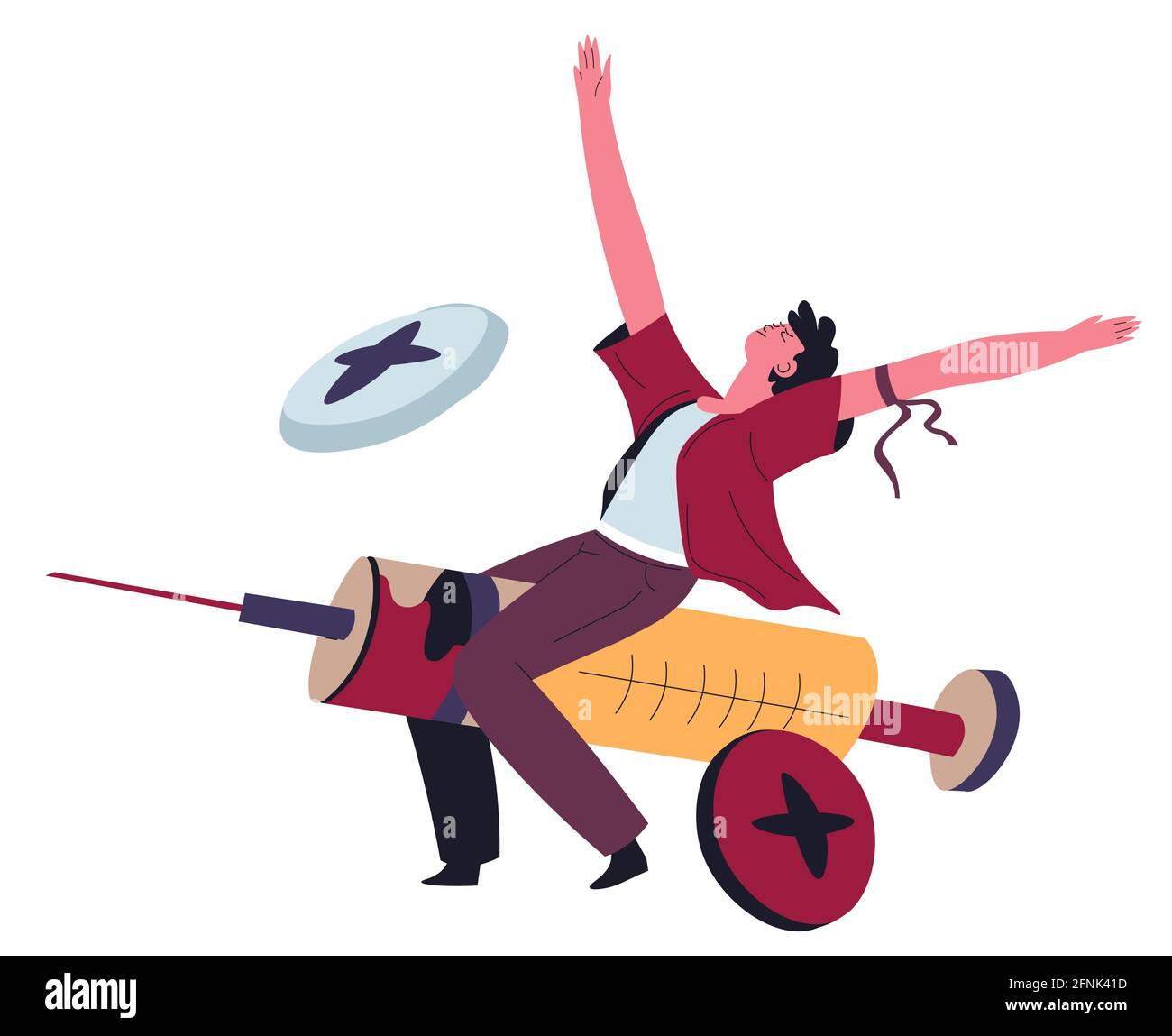 Drug or heroin addiction, character on syringe Stock Vector Image & Art ...