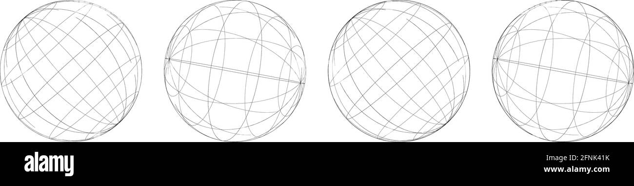 Sphere, orb, ball with wireframe, grid, mesh surface – Stock vector ...