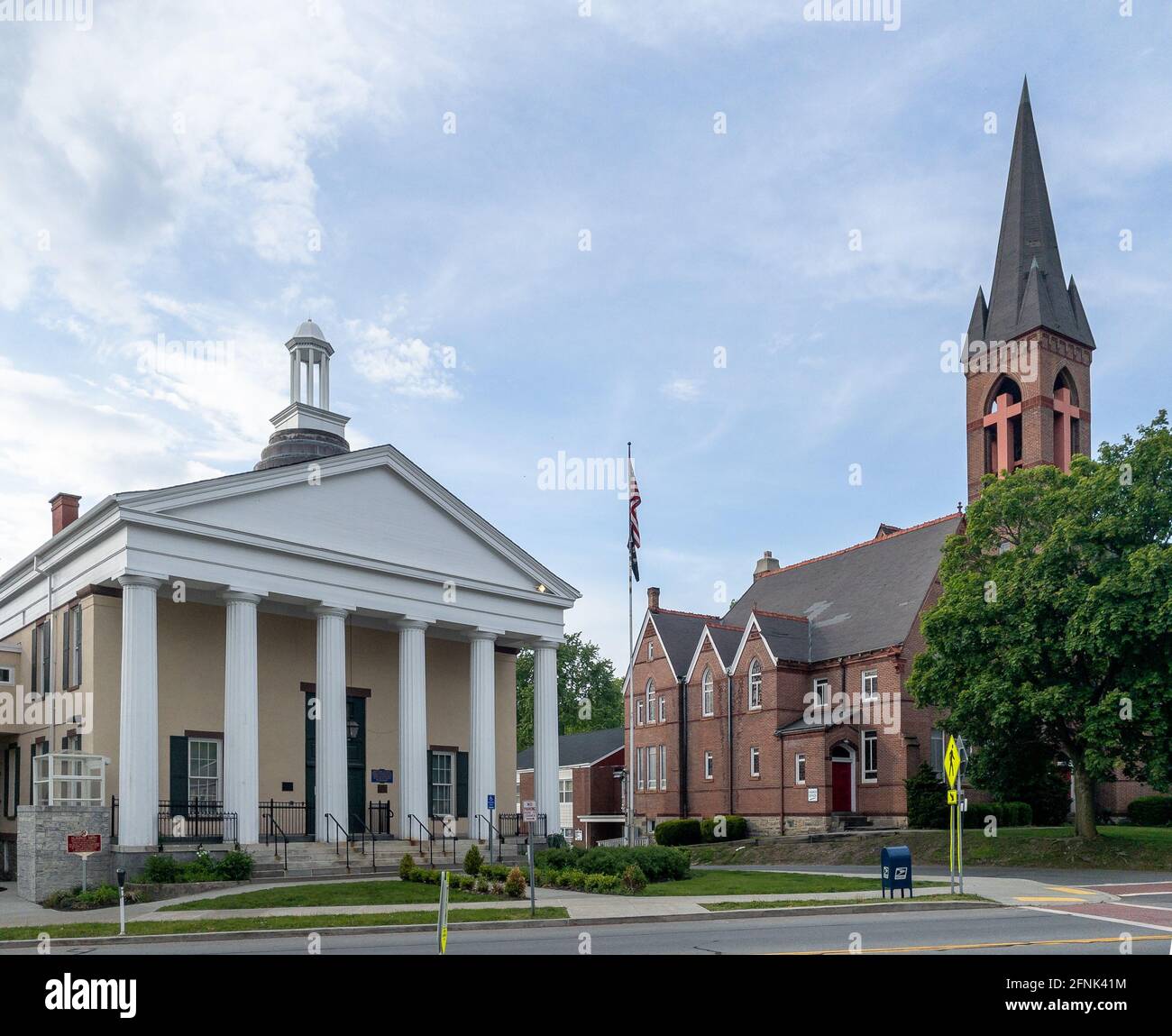 Goshen, NY - USA - May 16, 2021: a view of the 1841 Goshen Courthouse ...