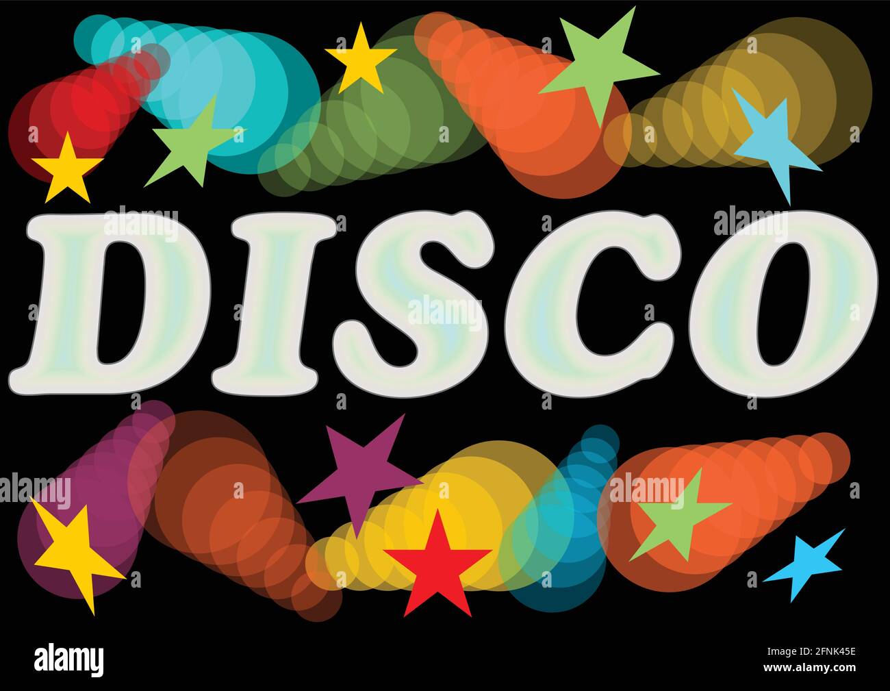 Disco billboard with rainbow neon lights and stars Stock Vector Image ...