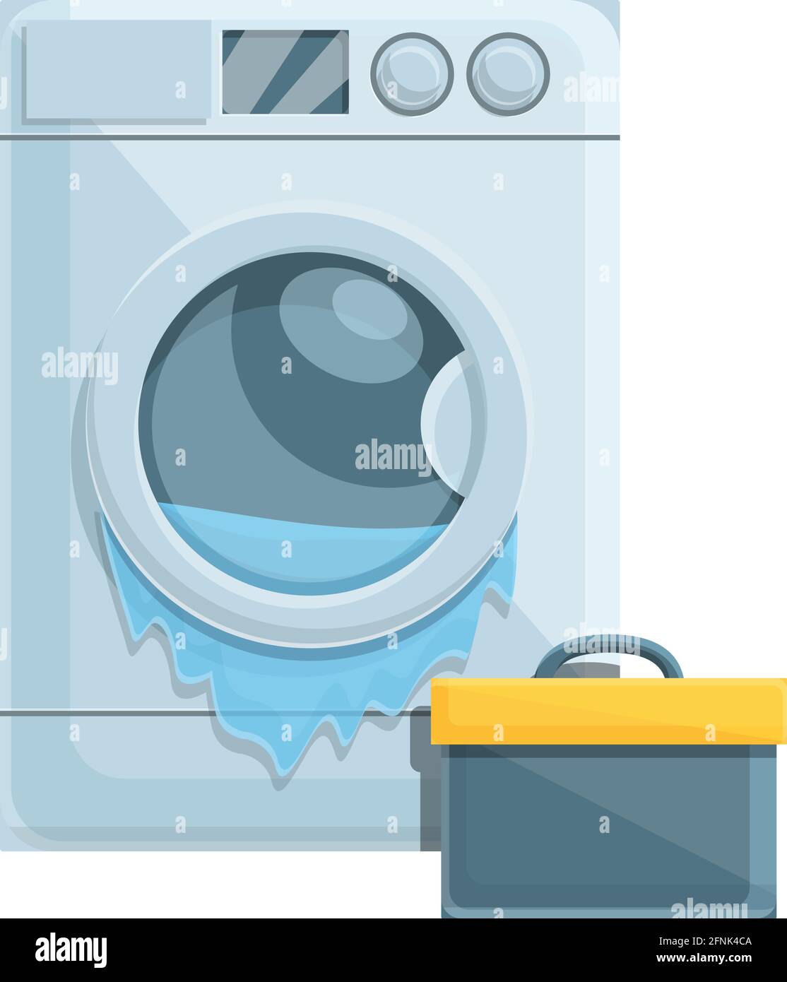 Broken washing machine repair box icon. Cartoon of Broken washing ...