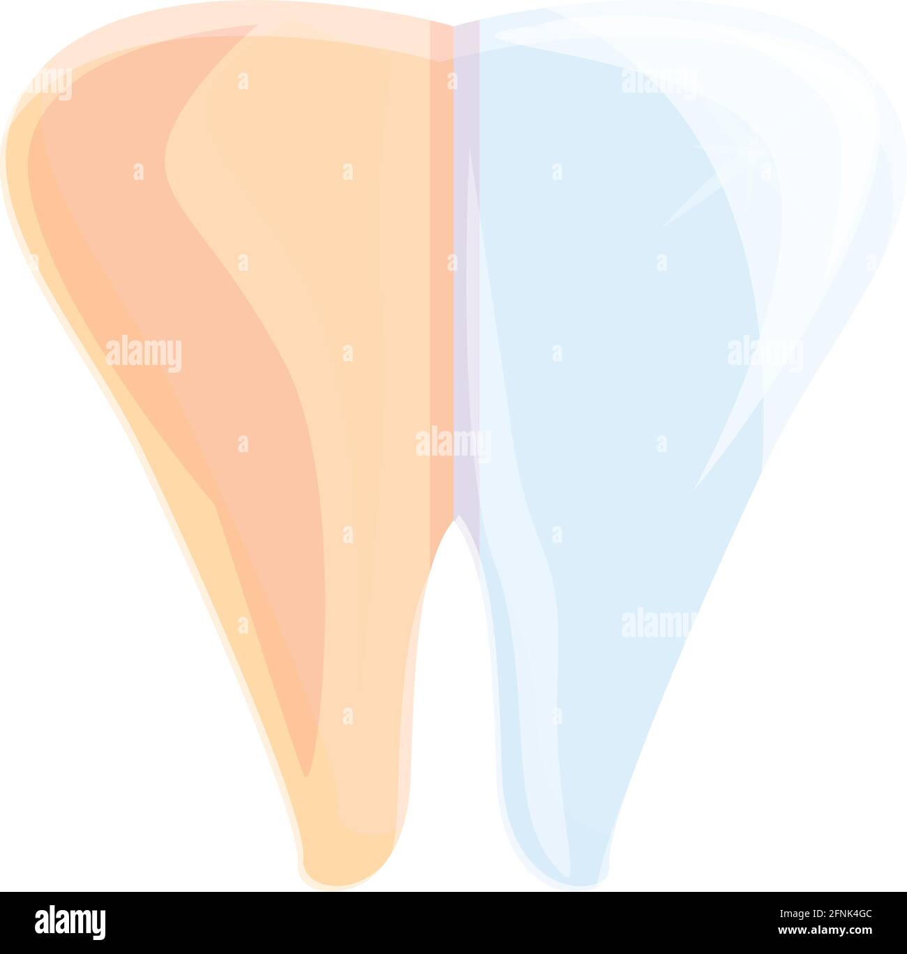 Half teeth whitening icon. Cartoon of Half teeth whitening vector icon ...