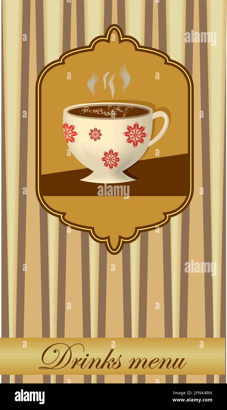 Drink card design with a glass in old style Stock Vector Image & Art ...