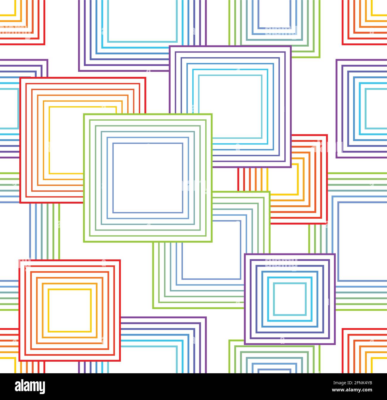 Seamless bright background with outline squares in rainbow colors Stock ...