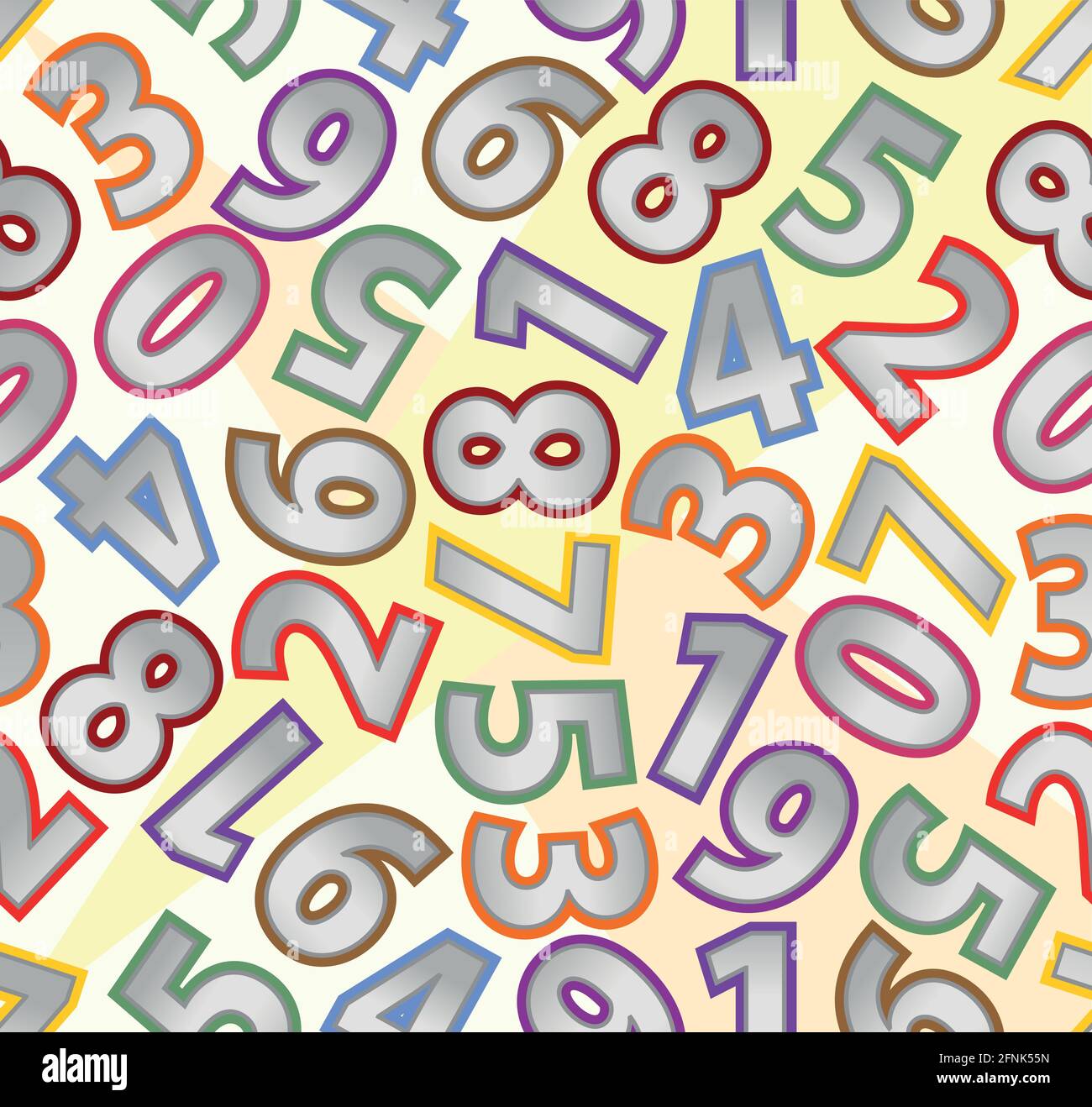 Seamless background with numbers in pastel colors with multicolored ...