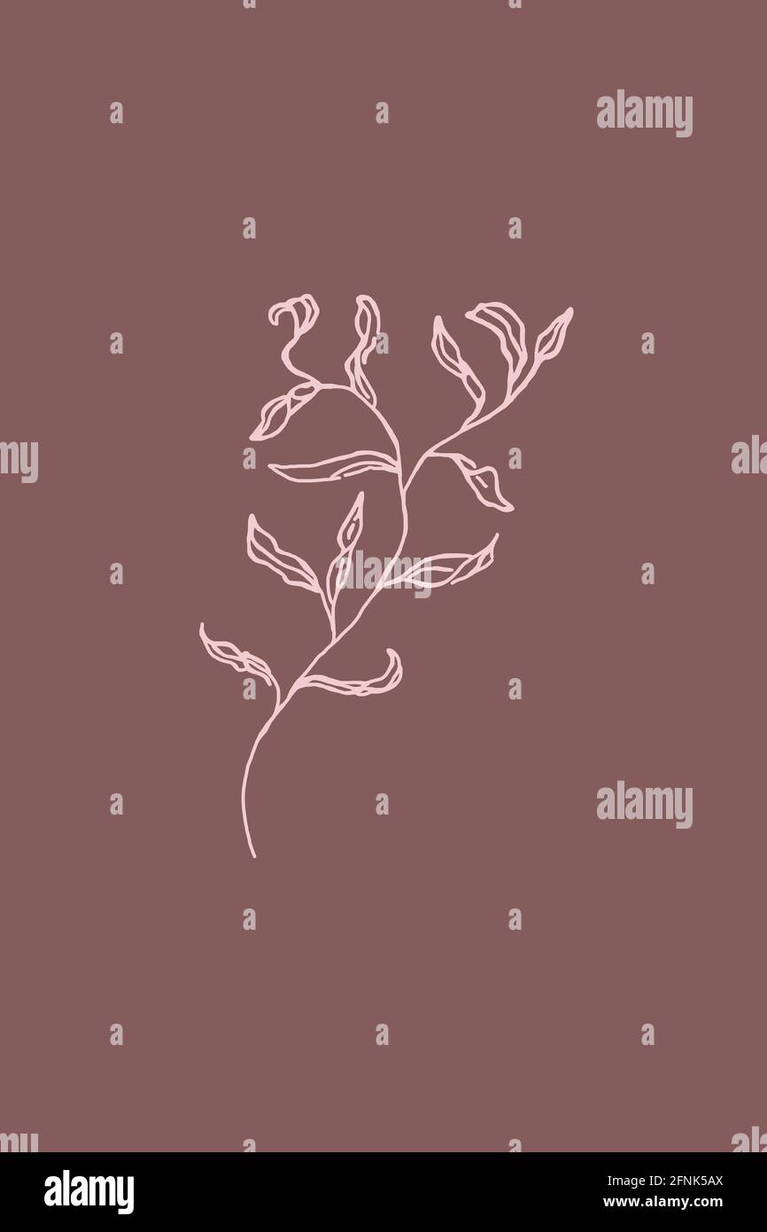 Printable minimalist botanical illustration. Wall paintings. Home decor ...