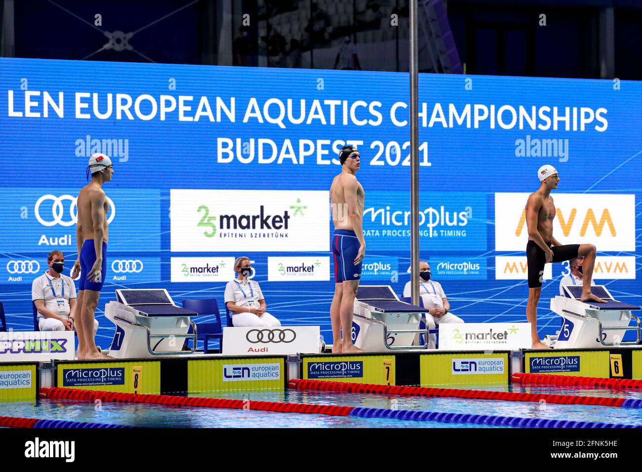 BUDAPEST, HUNGARY - MAY 17: Yigit Aslan of Turkey, Luc Kroon of the ...